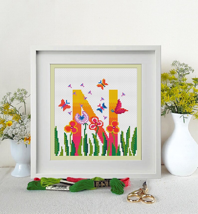 PDF Cross Stitch Letter N Chart Stitch Pattern Alphabet - Etsy Canada