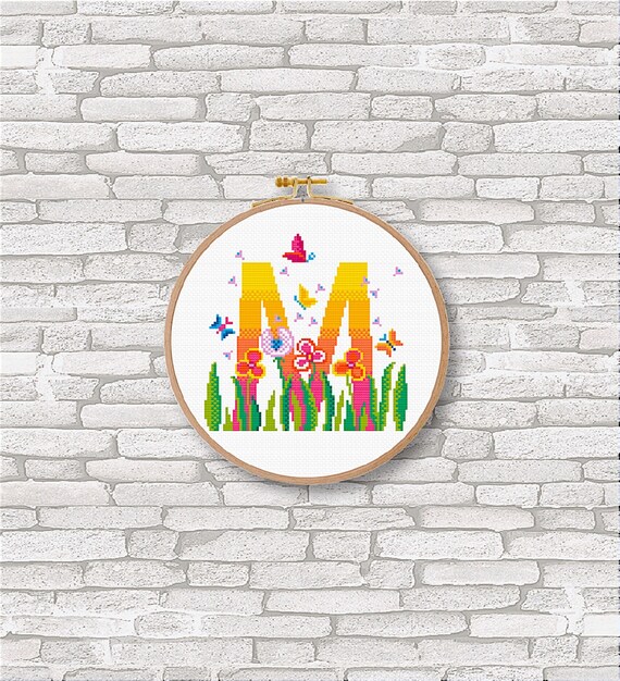 Letter M Alphabet Cross Stitch Kids Easy Cross Stitch - Etsy