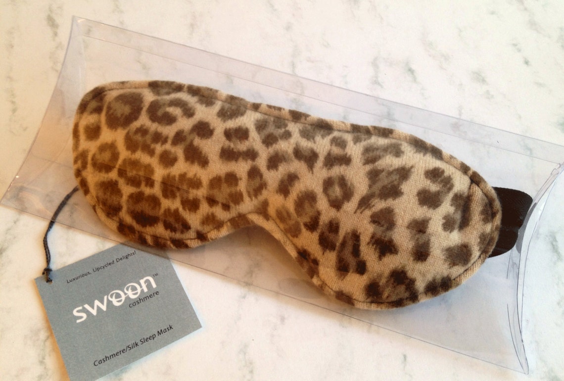 Sleep Mask-cashmere and Silk-unisex-soft Print Leopard - Etsy