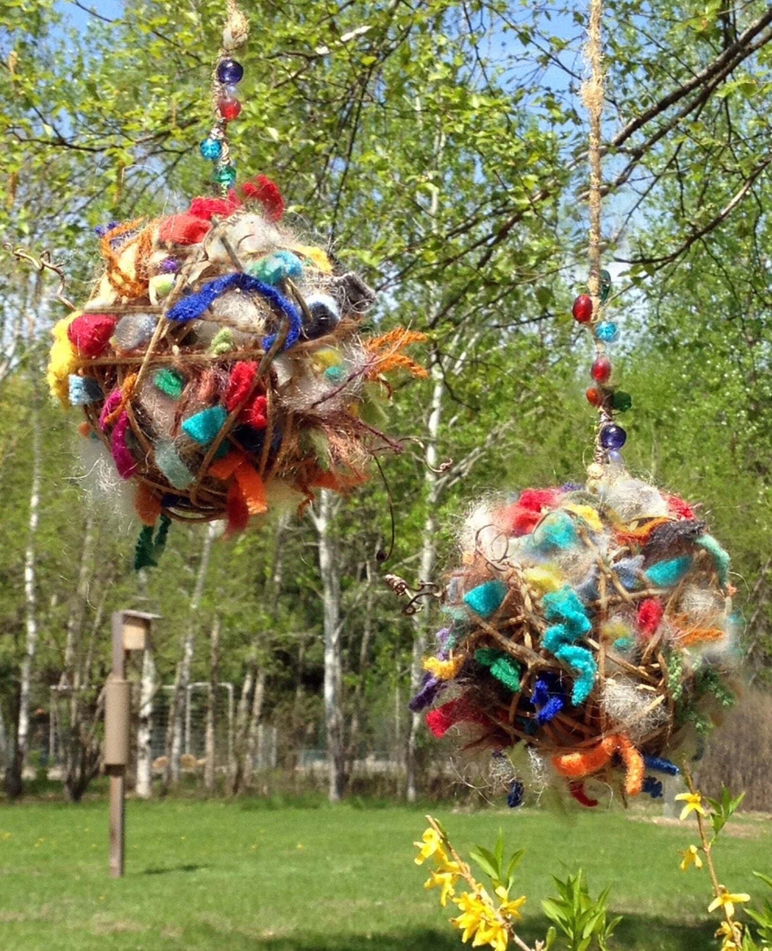 Wild Bird-bird Lover-nesting Ball-large, Cashmere,wool Material - Etsy