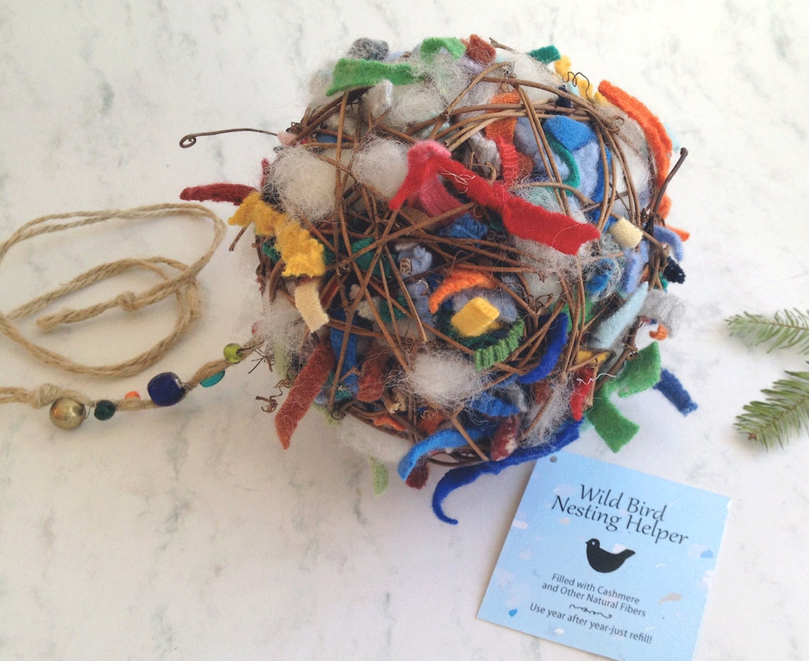 Wild Bird-bird Lover-nesting Ball-large, Cashmere,wool Material - Etsy