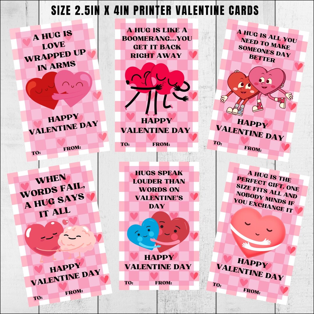 Hugs & Love Valentine’s Day Cards Digital Design | Made With Canva ...
