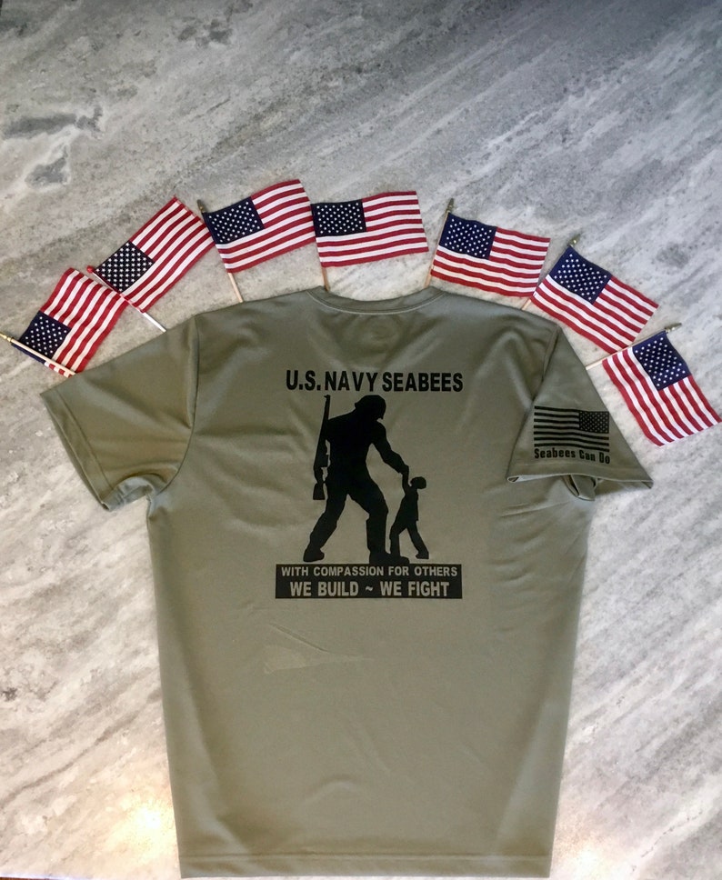 U.S NAVY SEABEE Men/women Pocket T-shirts. Military, Veterans, American ...