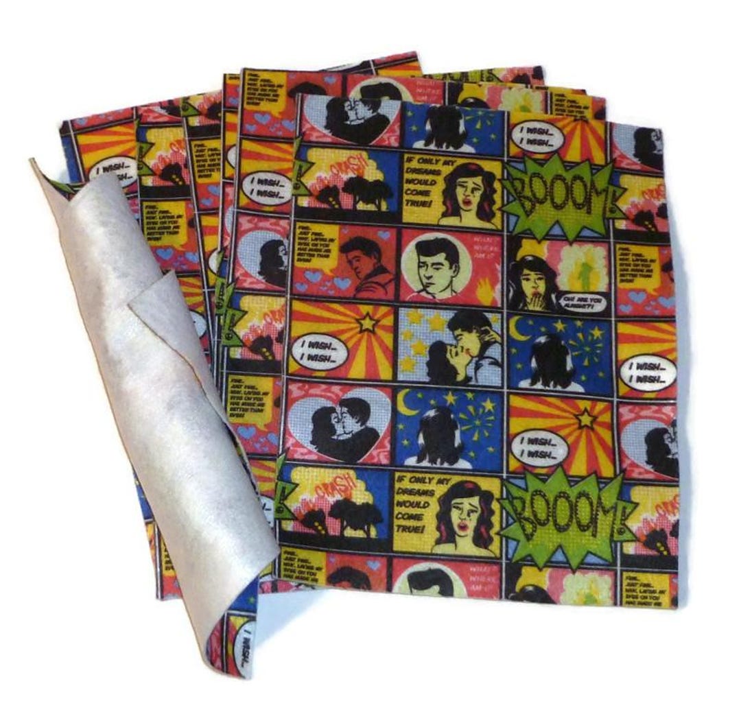 9x12 Felt Comic Strip Print Kids Fabric Diy Craft Supplies 7 Pieces - Etsy