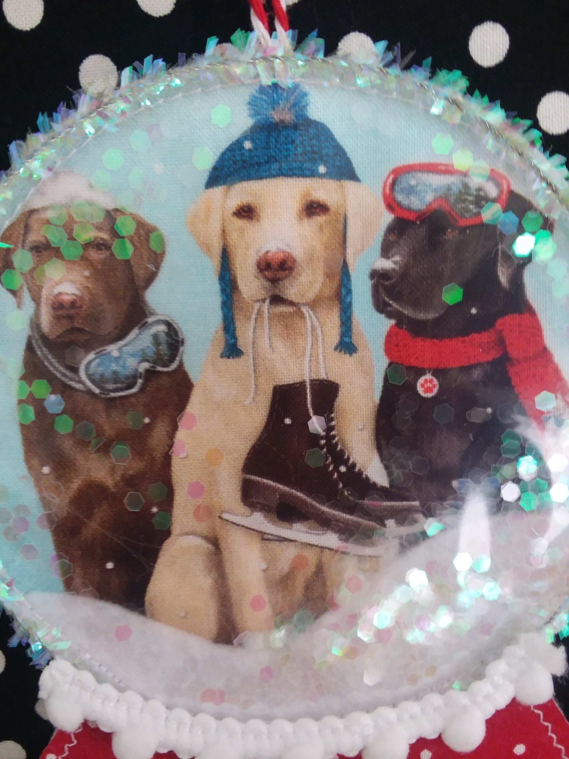 Felt Labrador Dogs Snow Globe Christmas Ornament - Etsy