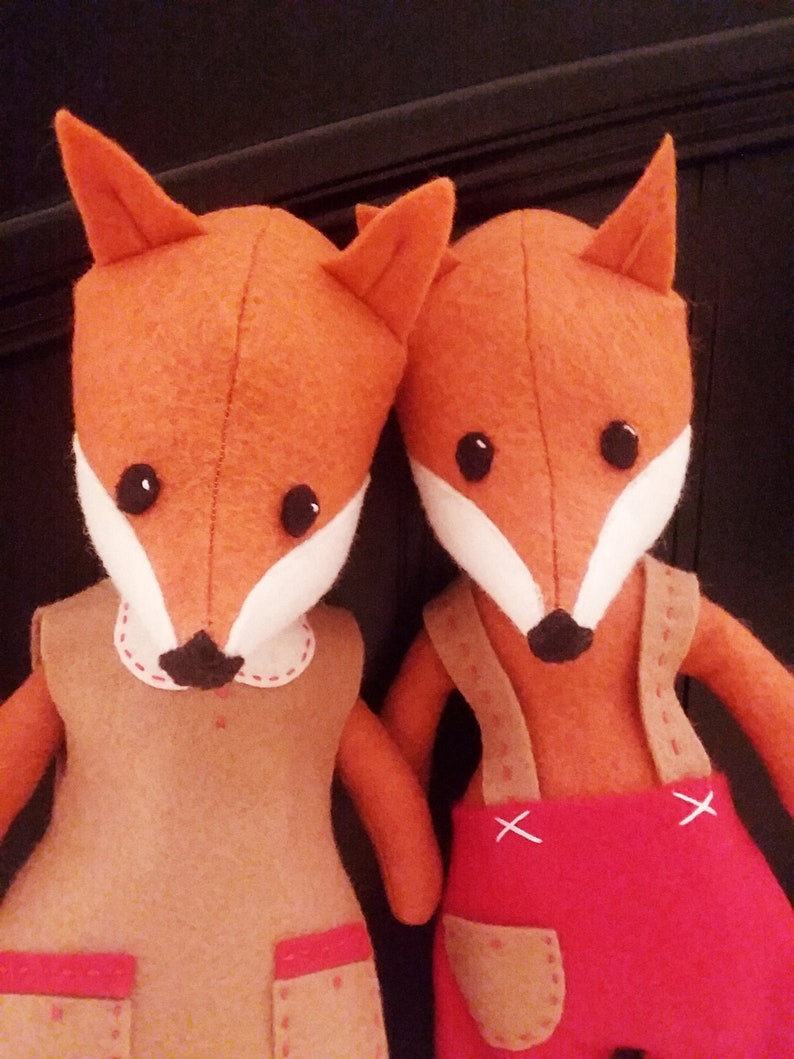 PDF Felt Fox Sewing Pattern With Clothes - Etsy