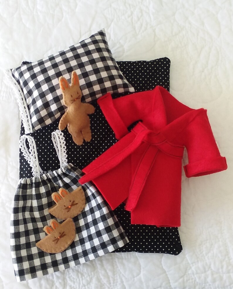 PDF Felt Bedtime Bear Pattern With Robe & Bunny Slippers - Etsy