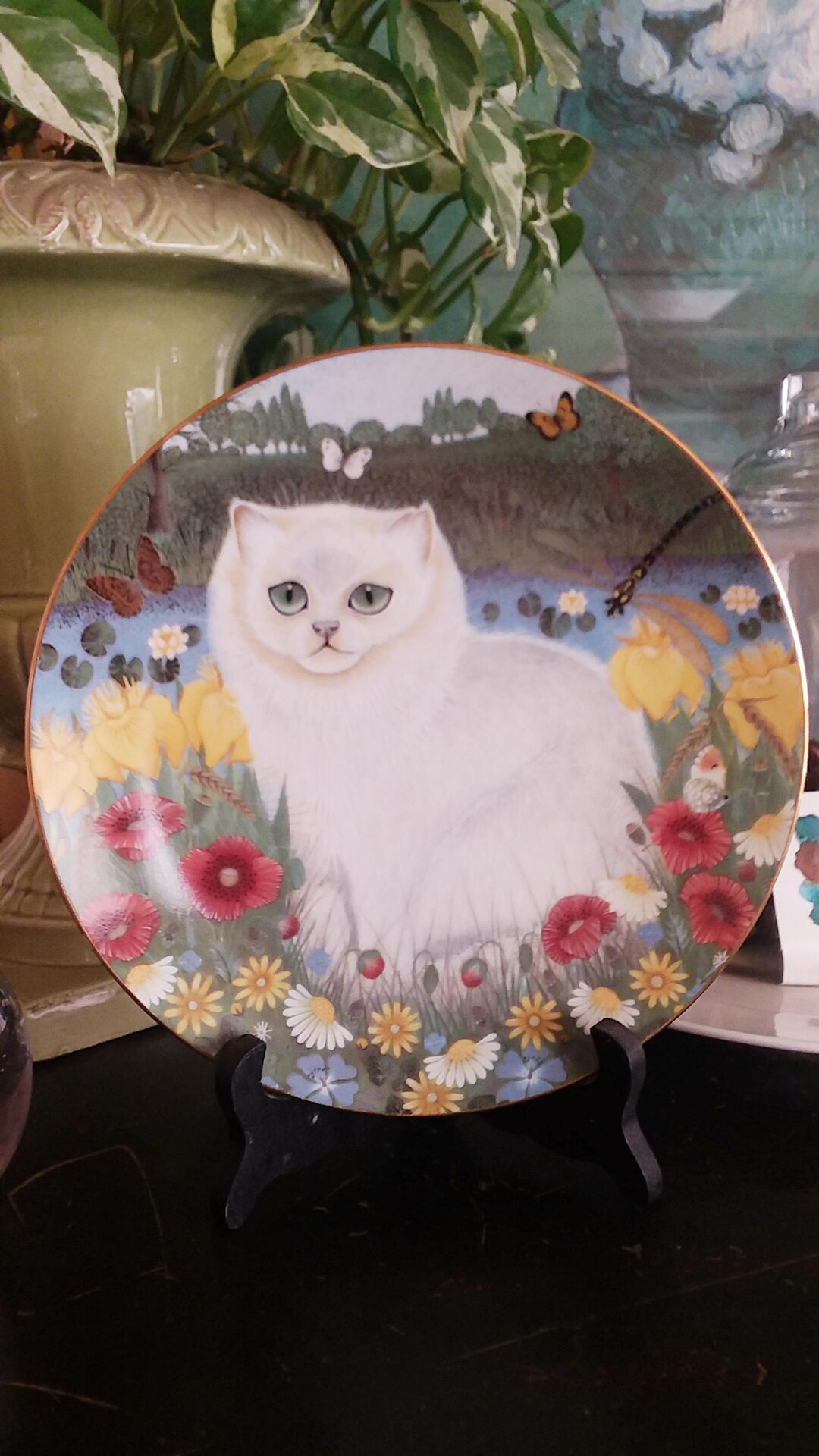 Vintage White Cat Plate: Sharon Jervis Limited Edition #279 - Etsy
