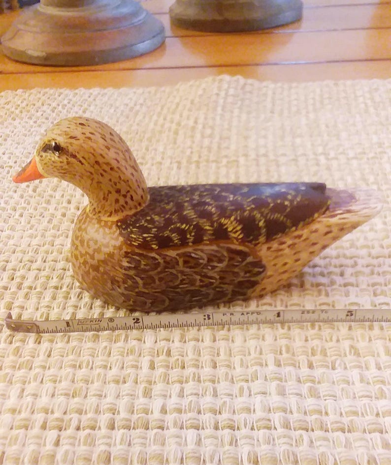 Vintage Decoy Duck Hand Painted/beautiful Detail/rustic Charm/farmhouse ...
