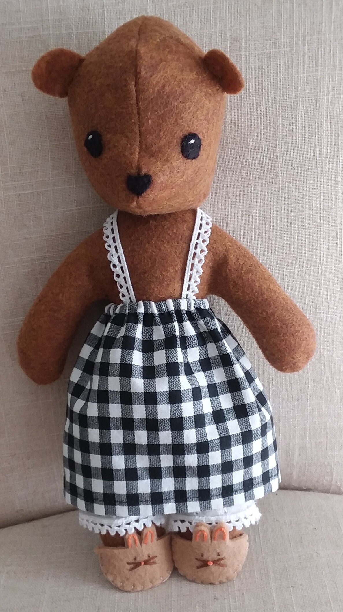 PDF Felt Bedtime Bear Pattern With Robe & Bunny Slippers - Etsy