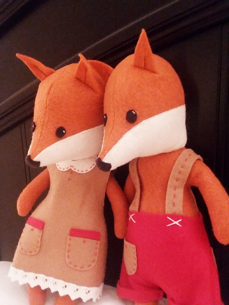 PDF Felt Fox Sewing Pattern With Clothes - Etsy
