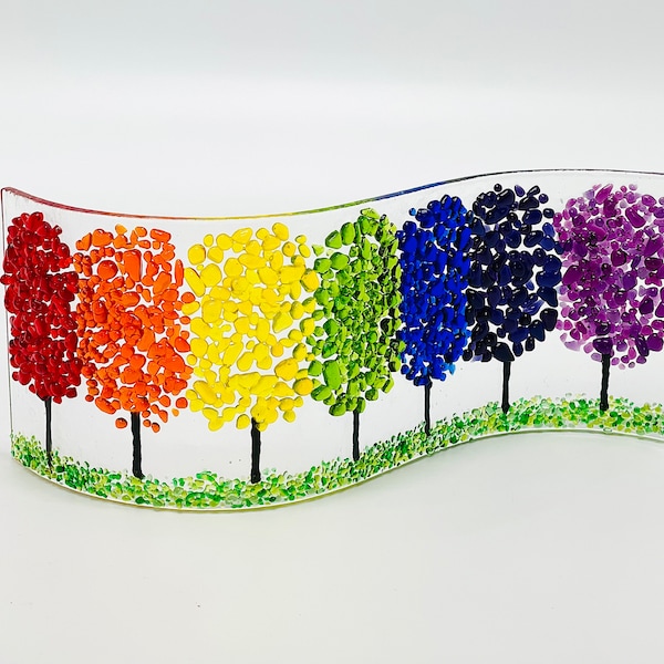 Rainbow Glass Art - Etsy