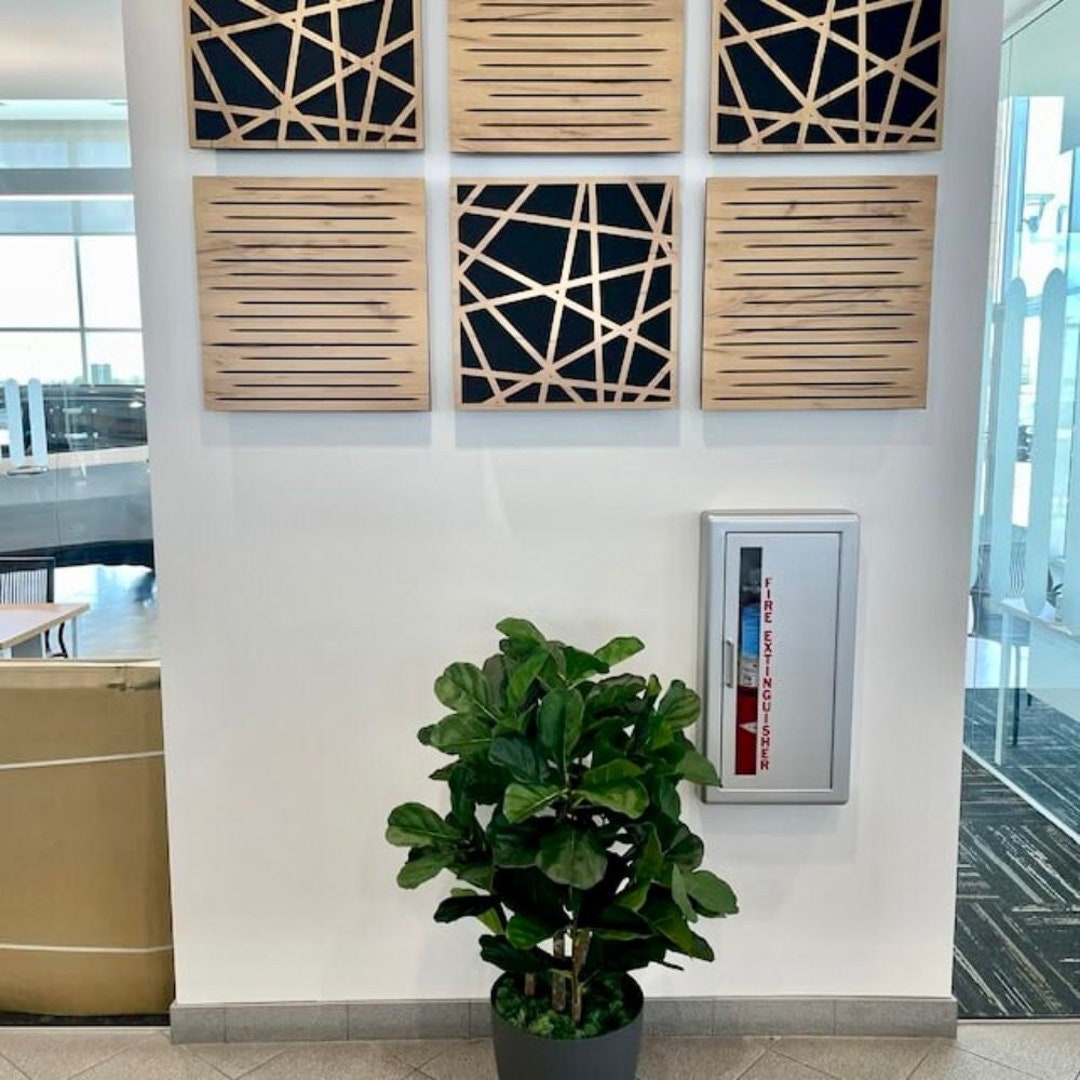 Accent Wall Panels Dampening Acoustic Wood Panel Art Slat Sound ...