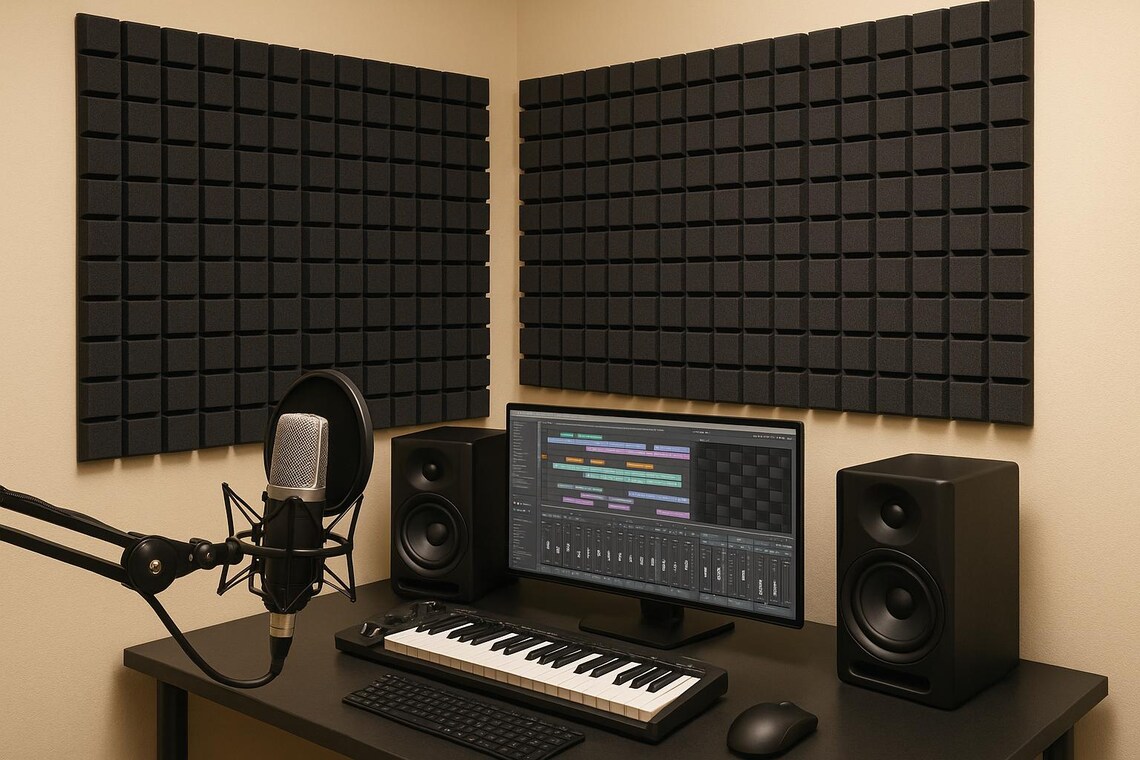 Studio Absorbing Isolation Tile Foam - Wedge Tiles 4 PACK - Acoustic ...