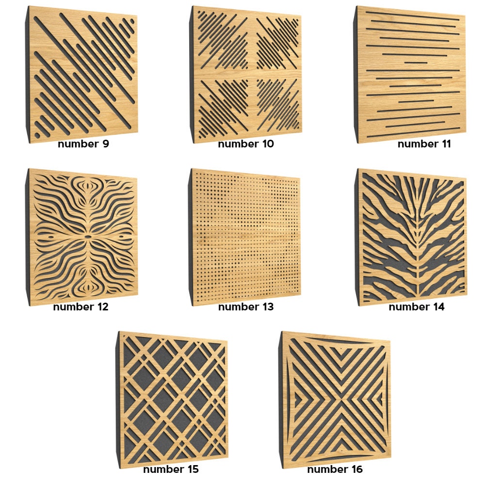 Wood Acoustic Panel With Foam, Sound Absorber and Diffuser, Recording ...
