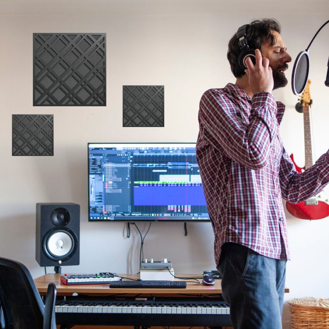 Panel for Sound Absorption and Sound Diffusion Soundproofing Wood Slat ...