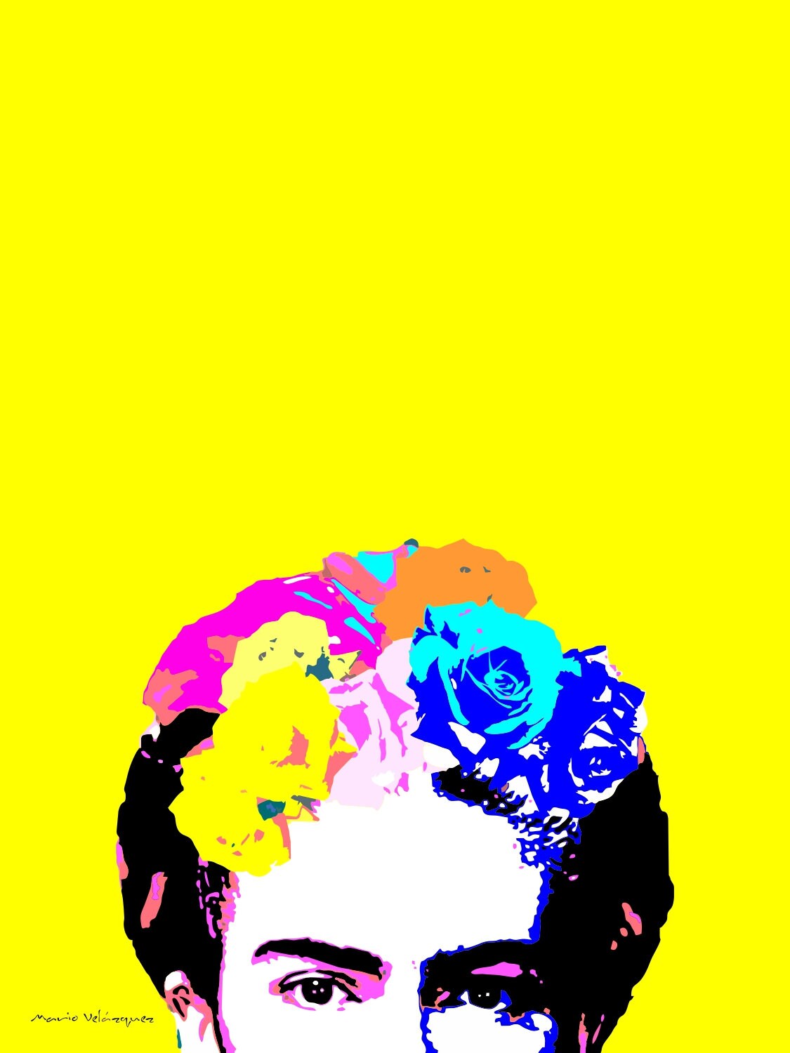 Frida Kahlo Eyes in Yellow Background Painting Instant Download Print ...