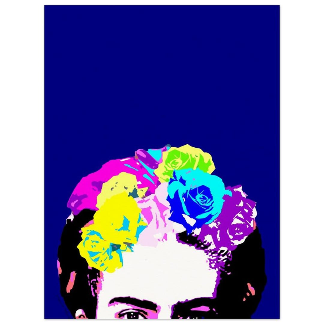 Frida Kahlo Eyes in Blue Background Painting Modern Boho - Etsy