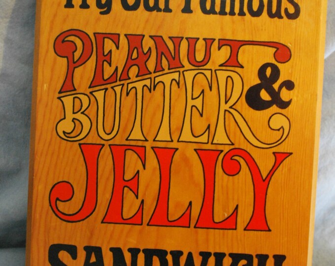 Vintage 1973 H.C. Maher Peanut Butter & Jelly Wooden Sign - Etsy