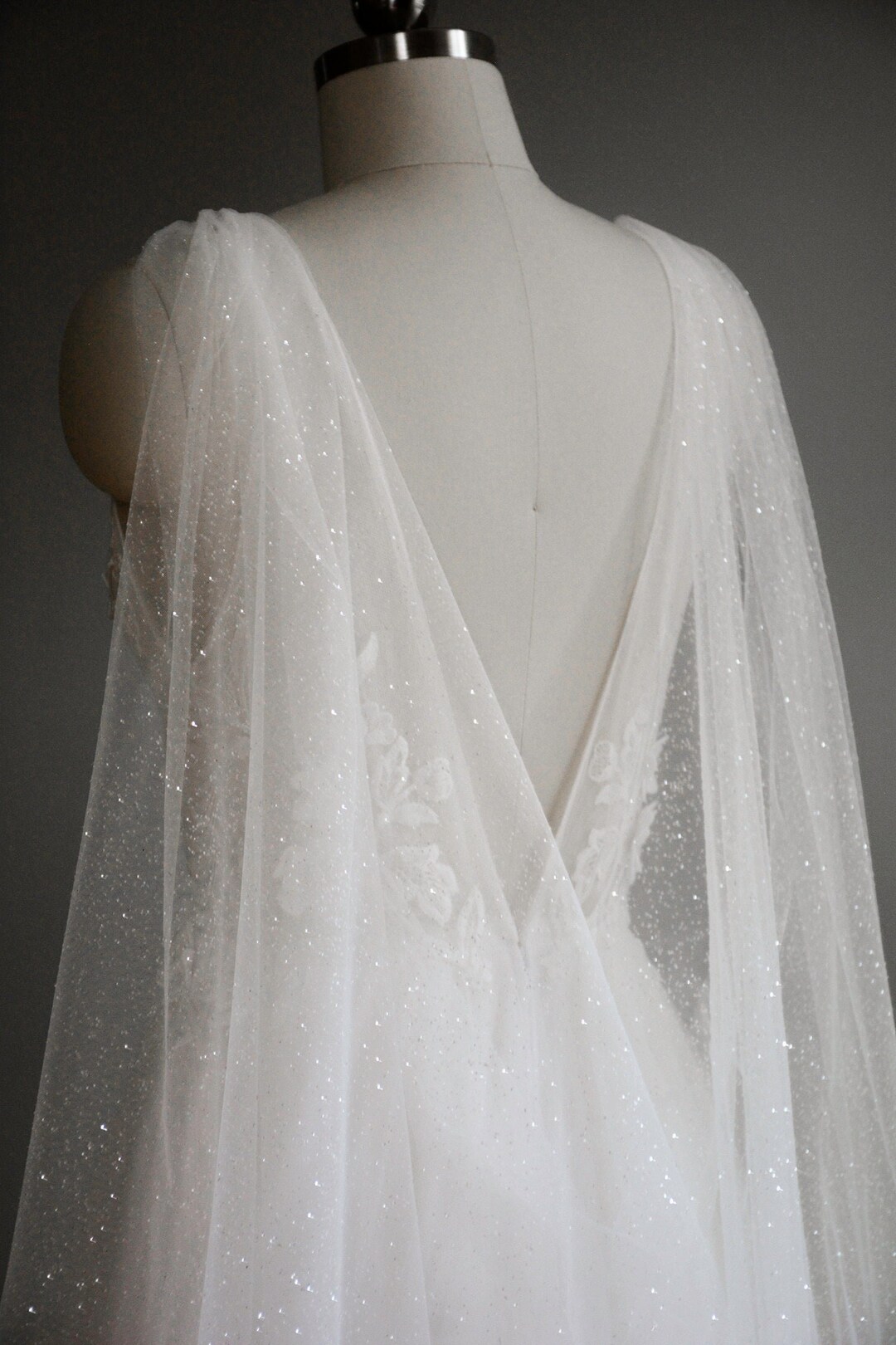 Sparkly Wedding Cape, Sparkling Bridal Cape, Glitter Cape Veil ...