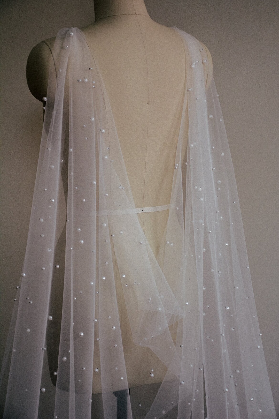 Pearl Bridal Cape, Pearl Wedding Cape, Pearl Cape Veil, Pearl ...