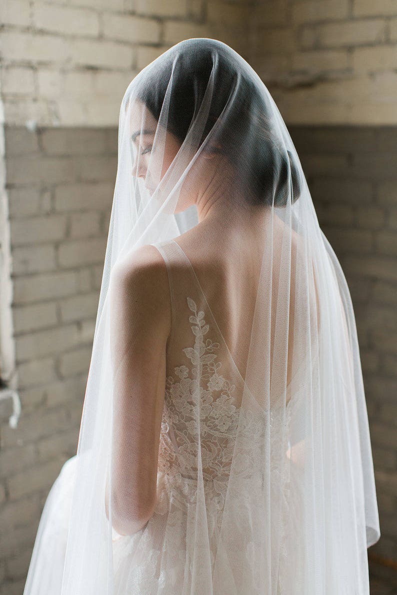 Silk Drop Veil Fingertip Length Silk Veil Silk Wedding Veil - Etsy