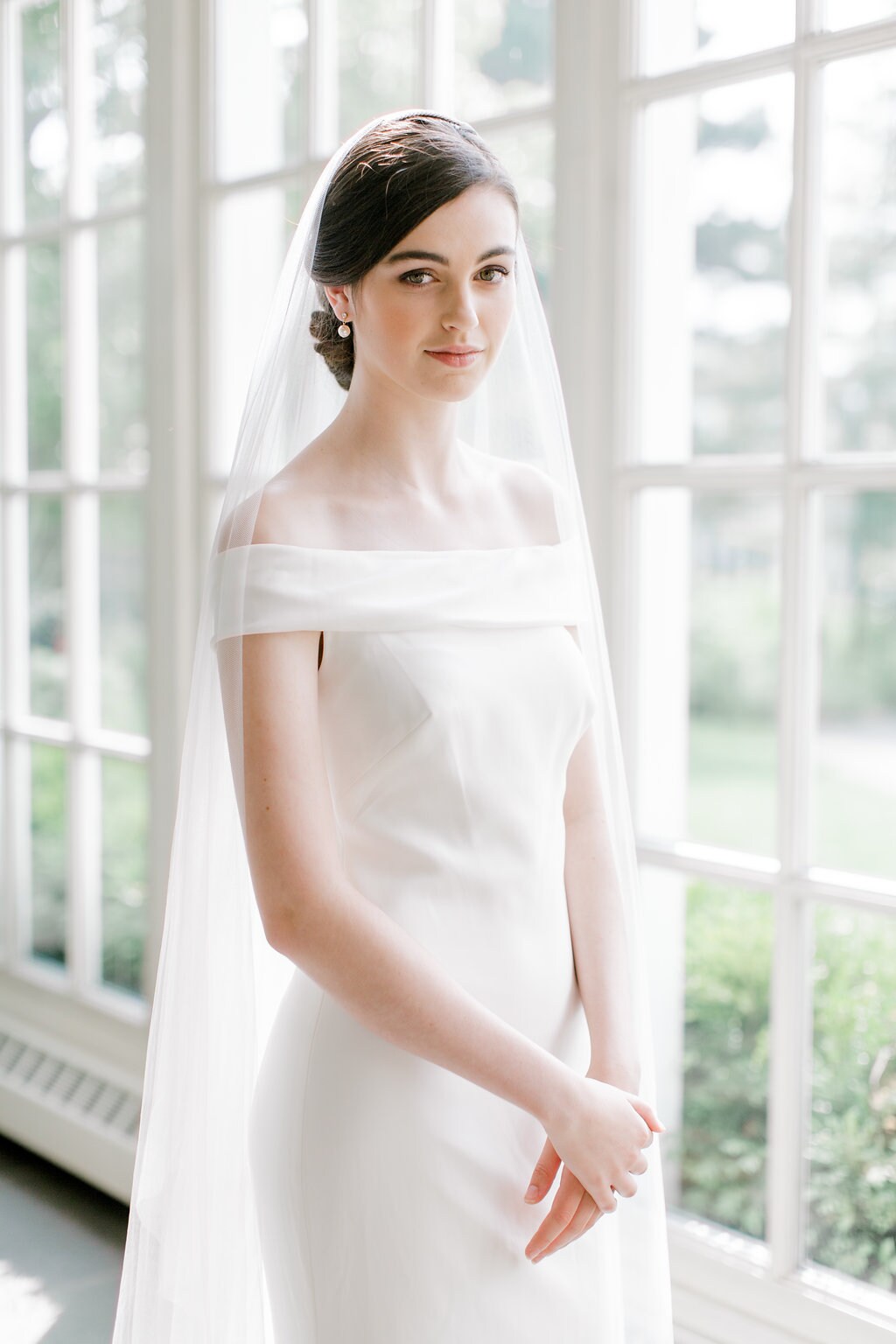 Cathedral Veil With Blusher, Bridal Veil, Ivory Cathedral Wedding Veil ...