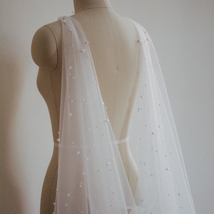 Pearl Bridal Cape, Pearl Wedding Cape, Pearl Cape Veil, Pearl ...