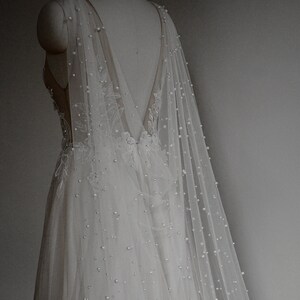 Pearl Bridal Cape, Pearl Wedding Cape, Pearl Cape Veil, Pearl ...