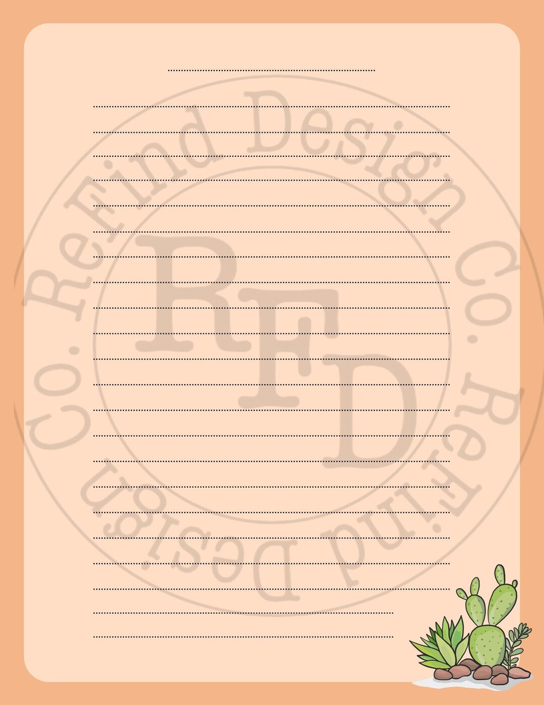 Western Notes Digital Download, Notes Pdf, Cactus Western Notes Page ...