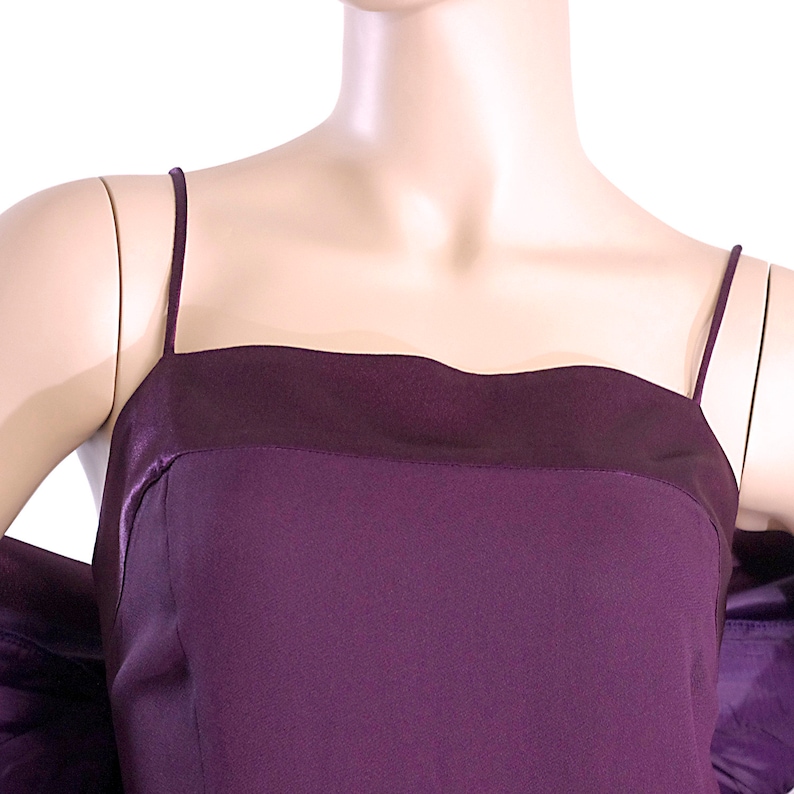 Purple Plum Burgundy Formal Dress Set Silk Long Maxi Pencil Fitted Crop ...