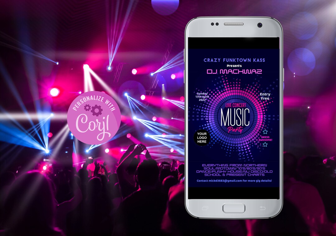 Electronic DJ Gig Announcement - Etsy