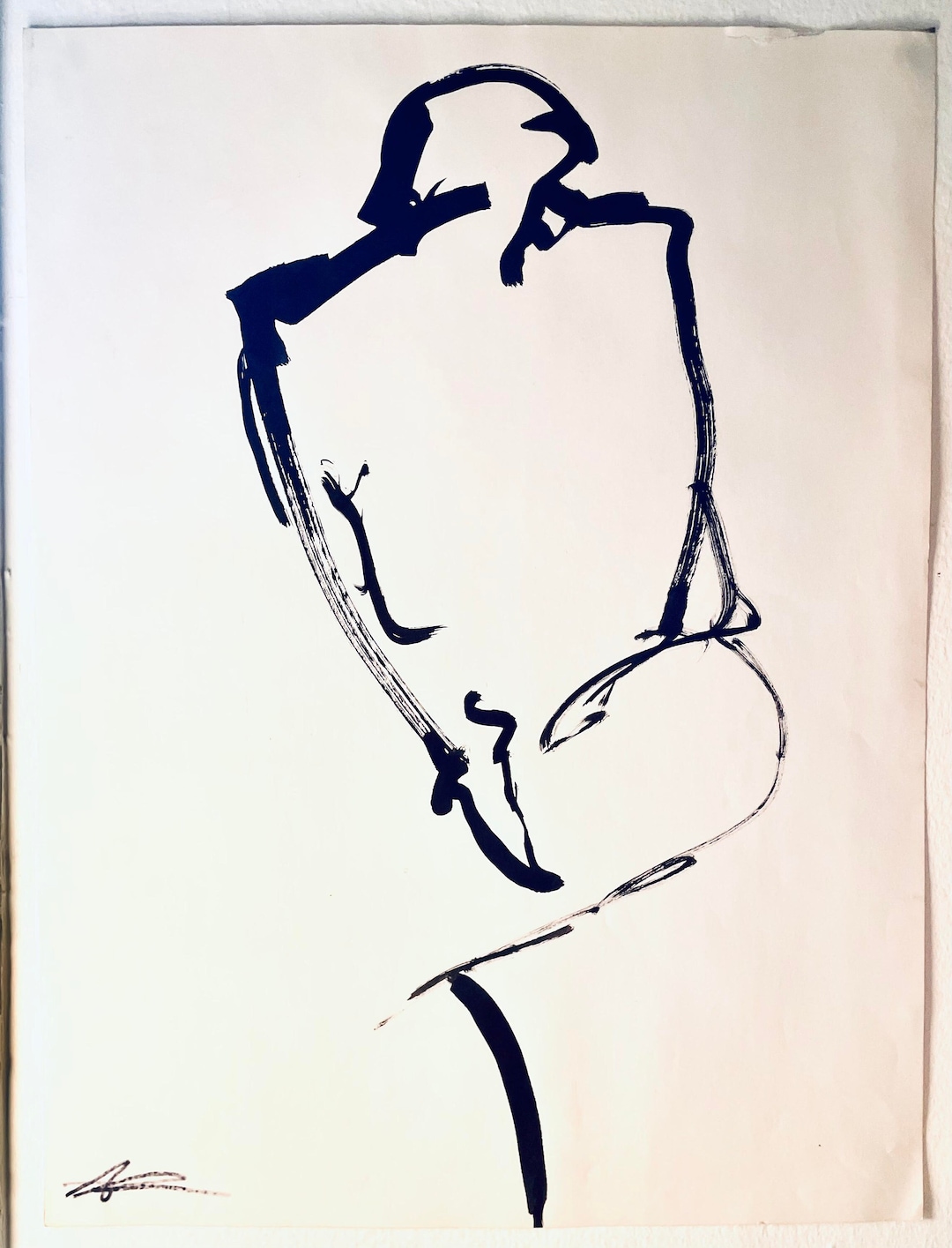 Figure Drawing Ink on Paper - Etsy