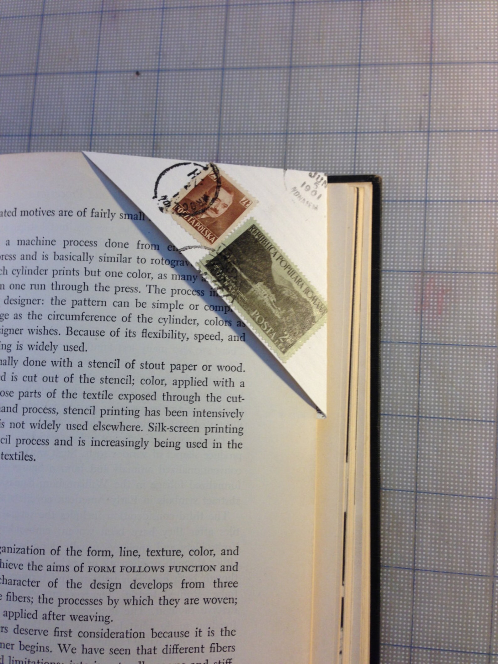 Unique Corner Bookmark, Old-world Style, Travel-themed, With Postage ...