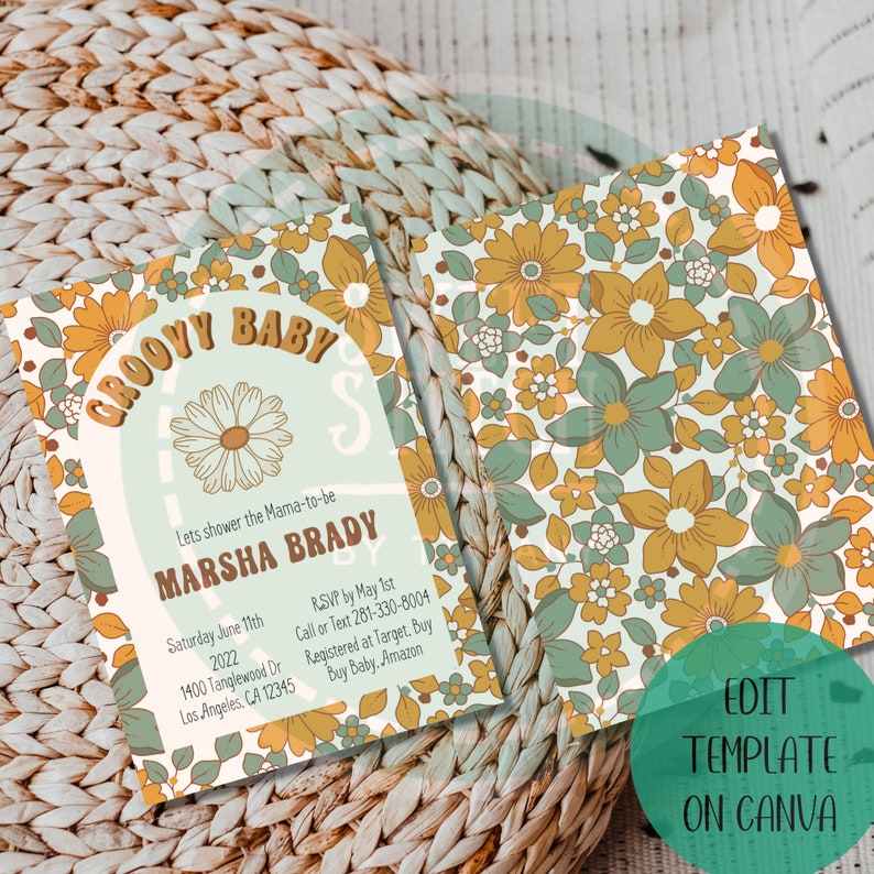 Groovy Baby Shower Welcome Sign - 70s Vibe Groovy Baby Shower- Flower ...