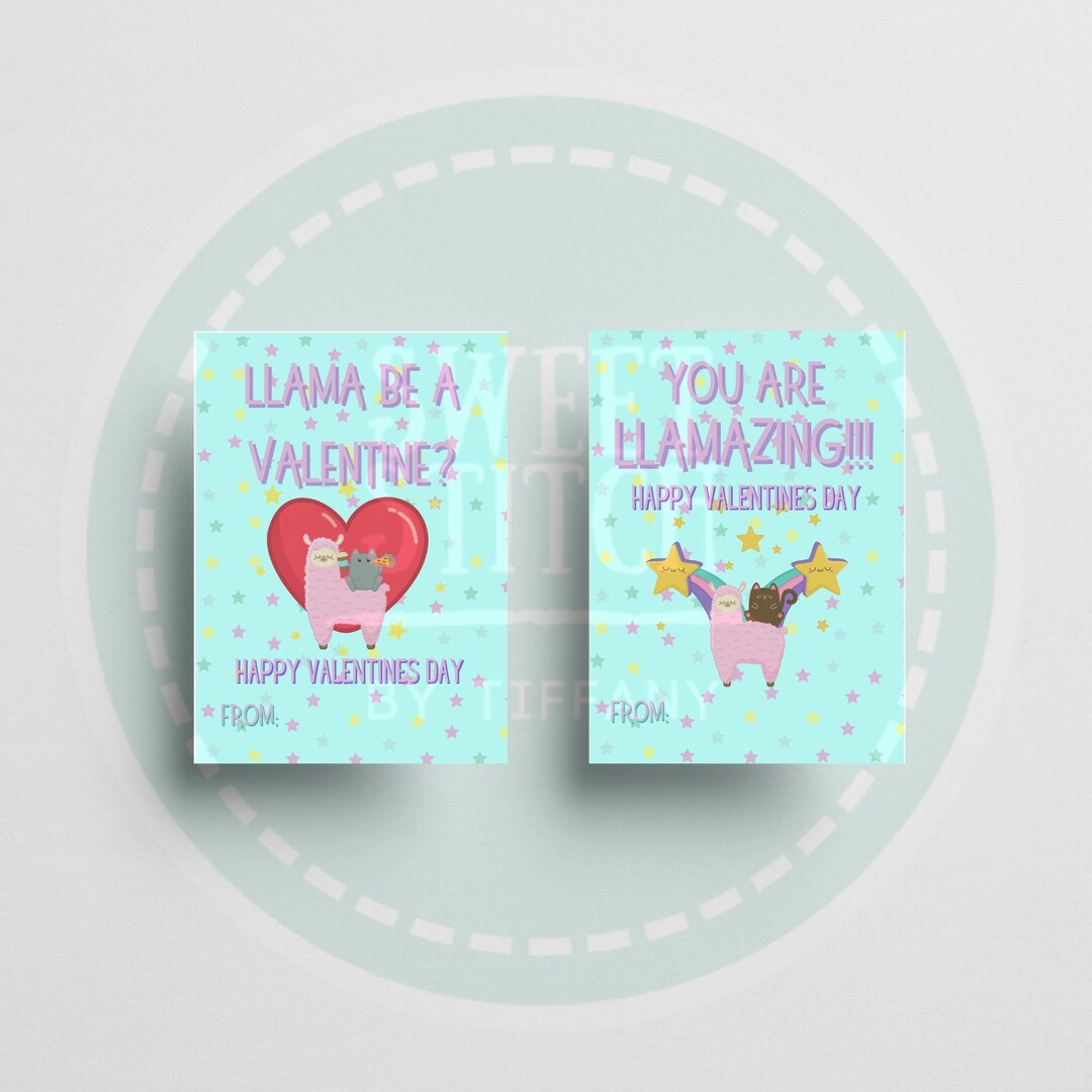 Printable Llama Valentines Day Cards - Etsy