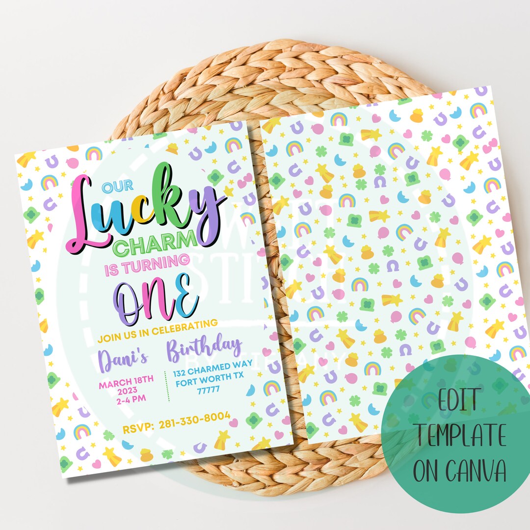 Lucky Charm Birthday Invitation - St Patrick's Day Birthday Invitation ...