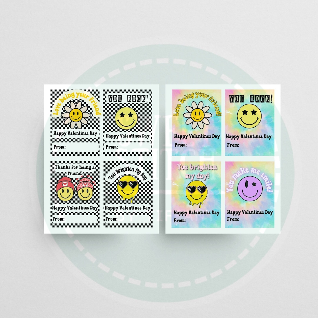 Printable Smiley Face Valentines Day Cards Kids Valentines Day Cards ...