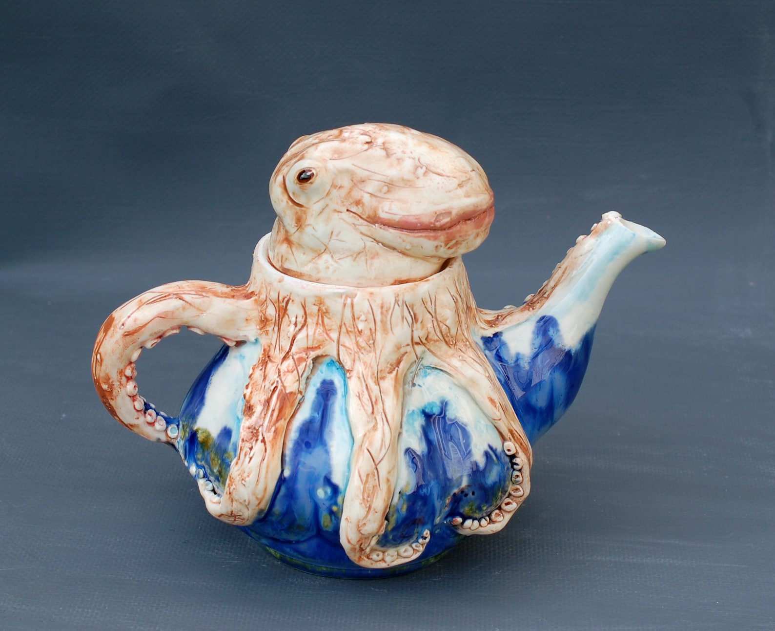 Art teapot Octopus sculpture Funny unusual handmade teapot | Etsy