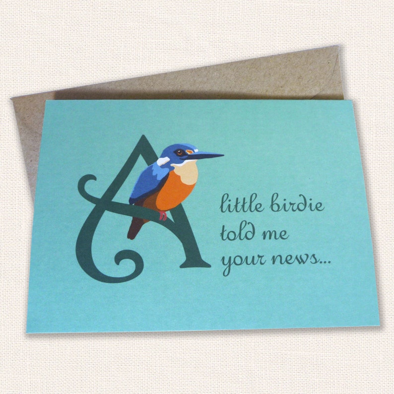 A Little Birdie Told Me Your News Greeting Card Kingfisher - Etsy