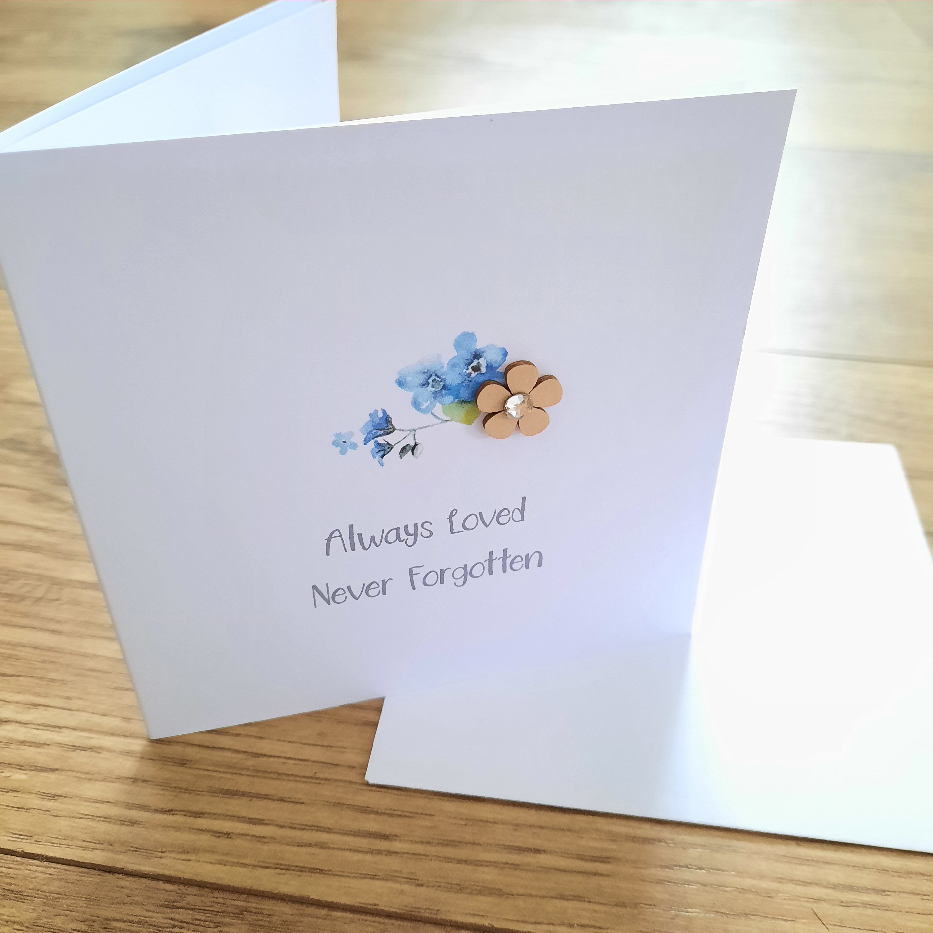 Always Loved Never Forgotten Card - Bereavement Card / Funeral ...