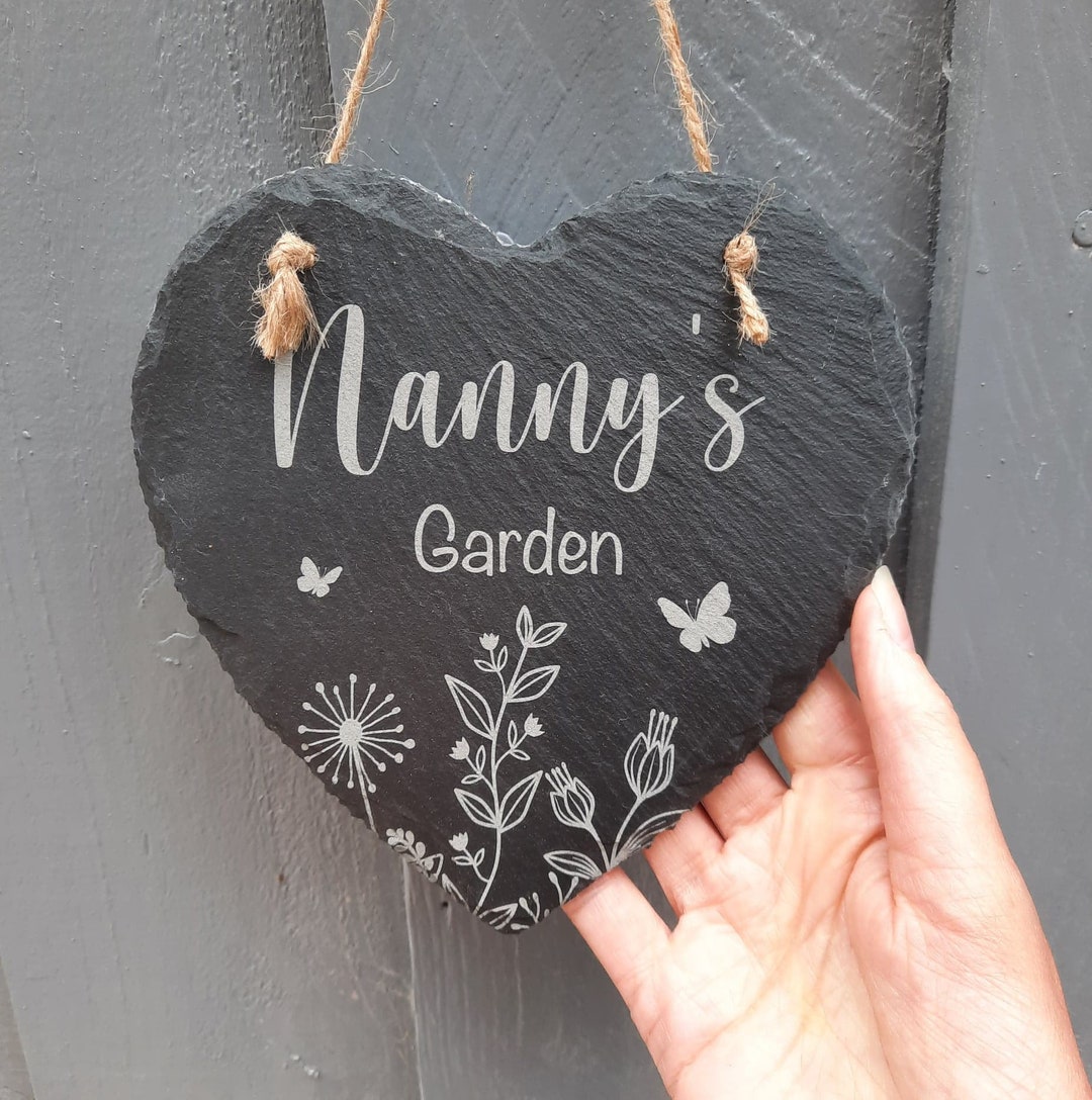 Mother's Day Gift - Nanny's Garden Slate Heart / Mum's Garden ...