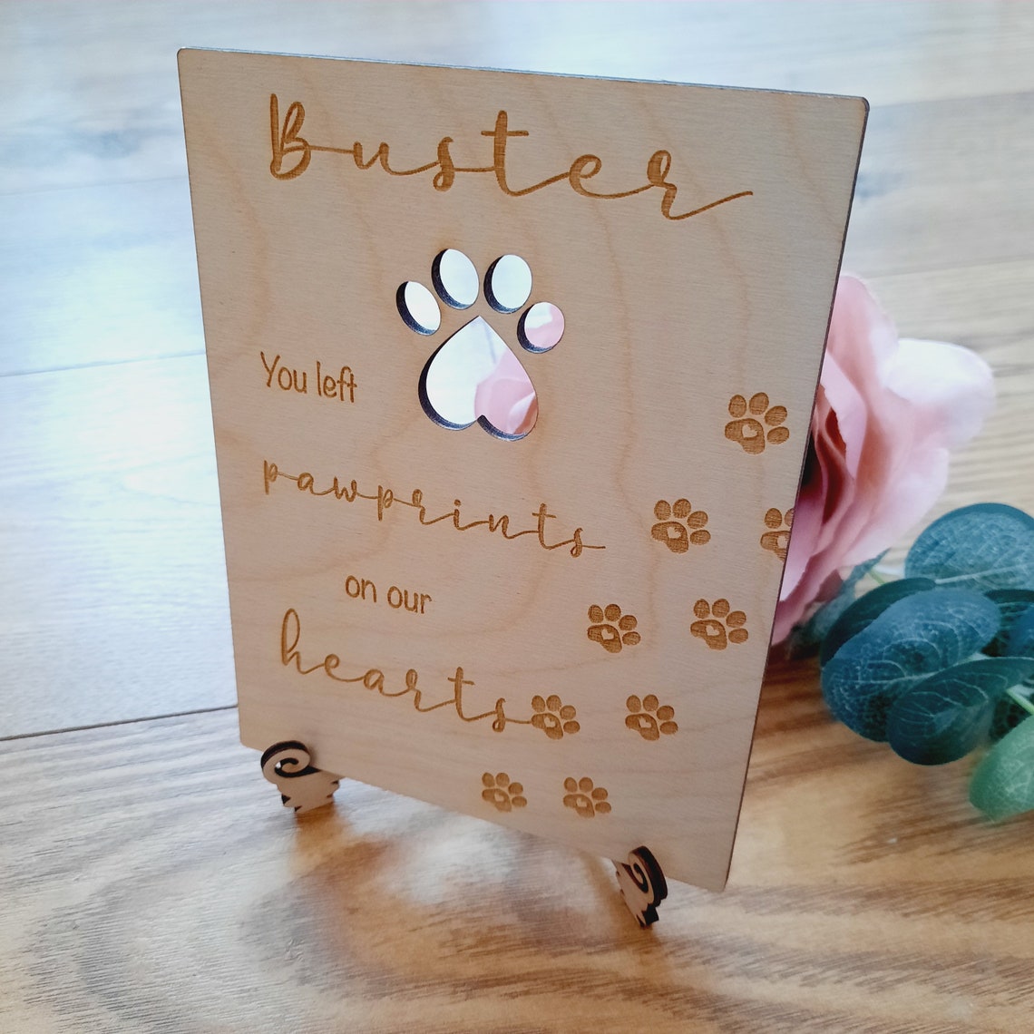 Paw Print Engraved Plaque Pet Loss / Sympathy Gift / Loss of | Etsy