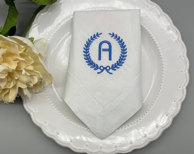 Double Lettered Monogrammed Linen Napkins, Monogrammed Linen Napkins ...
