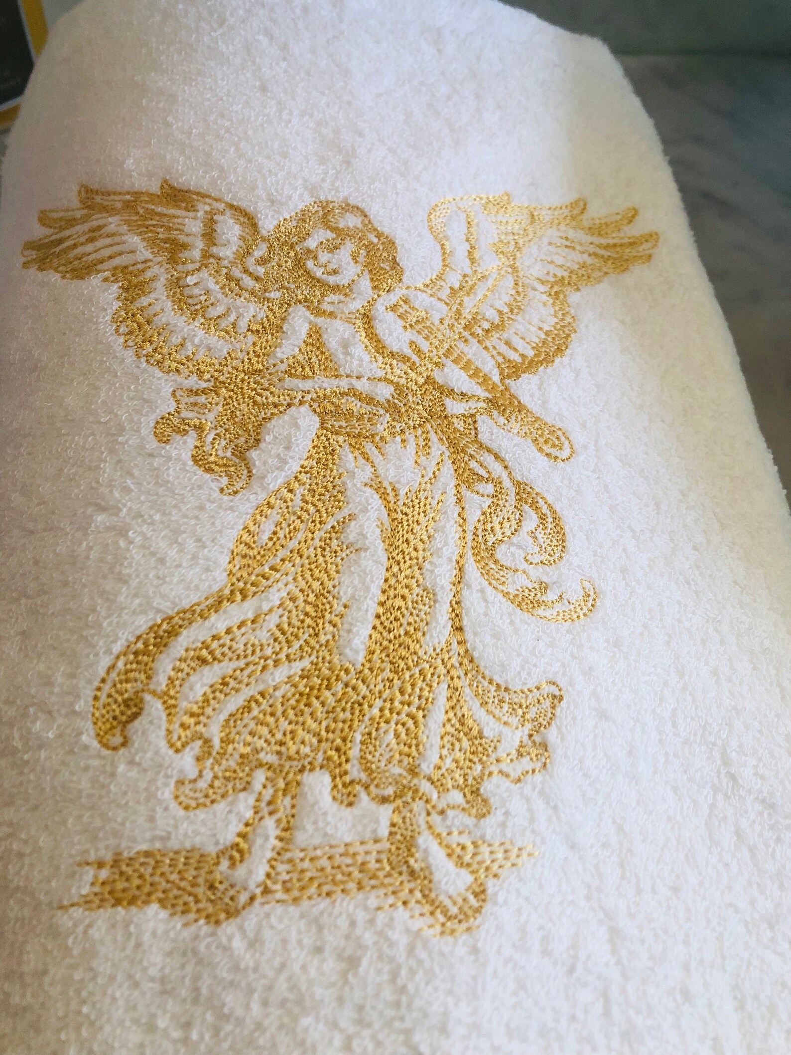 Angel Bath Towel Set, Christmas Towel Set, Embroidered Towels, Angel ...