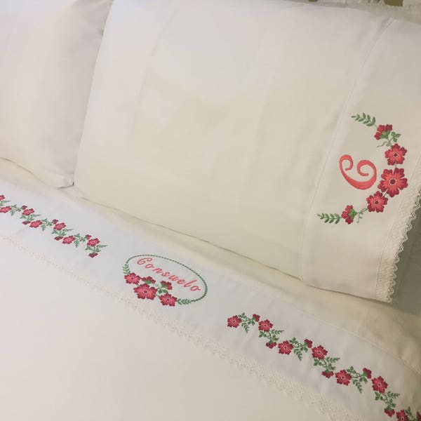 Embroidered Sheets - Etsy Australia