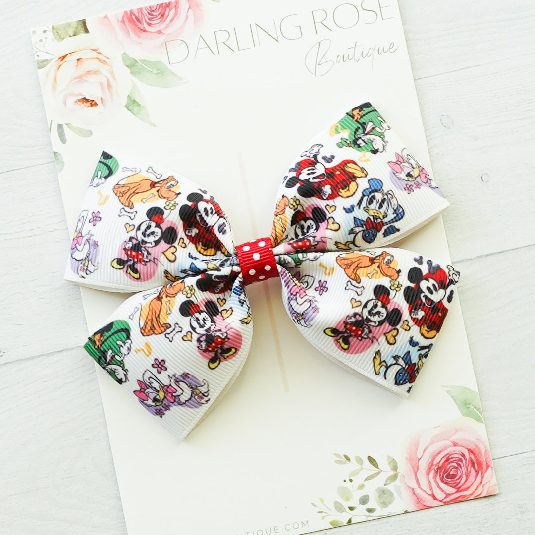 READY TO SHIP Mickey Mouse Hair Bow Minnie Mouse Inspired - Etsy