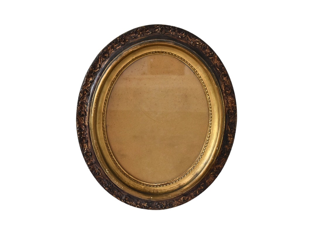 Victorian Gilded Oval Picture Frame C1880, Antique Oval Frame Antiqued Gold Decor, Large Oval ...