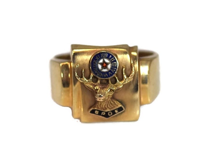 10k Order of Elks Ring BPOE Vintage Enamel and Gold - Etsy