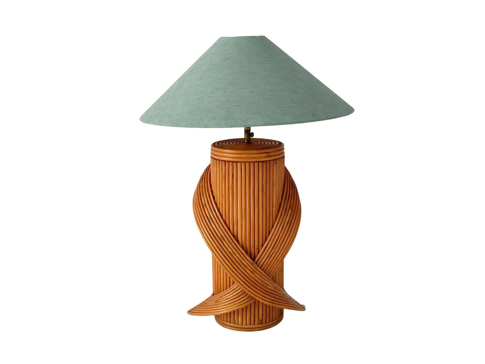 Vintage Large Bambo Rattan Ribbon Table Lamp Telescoping - Etsy